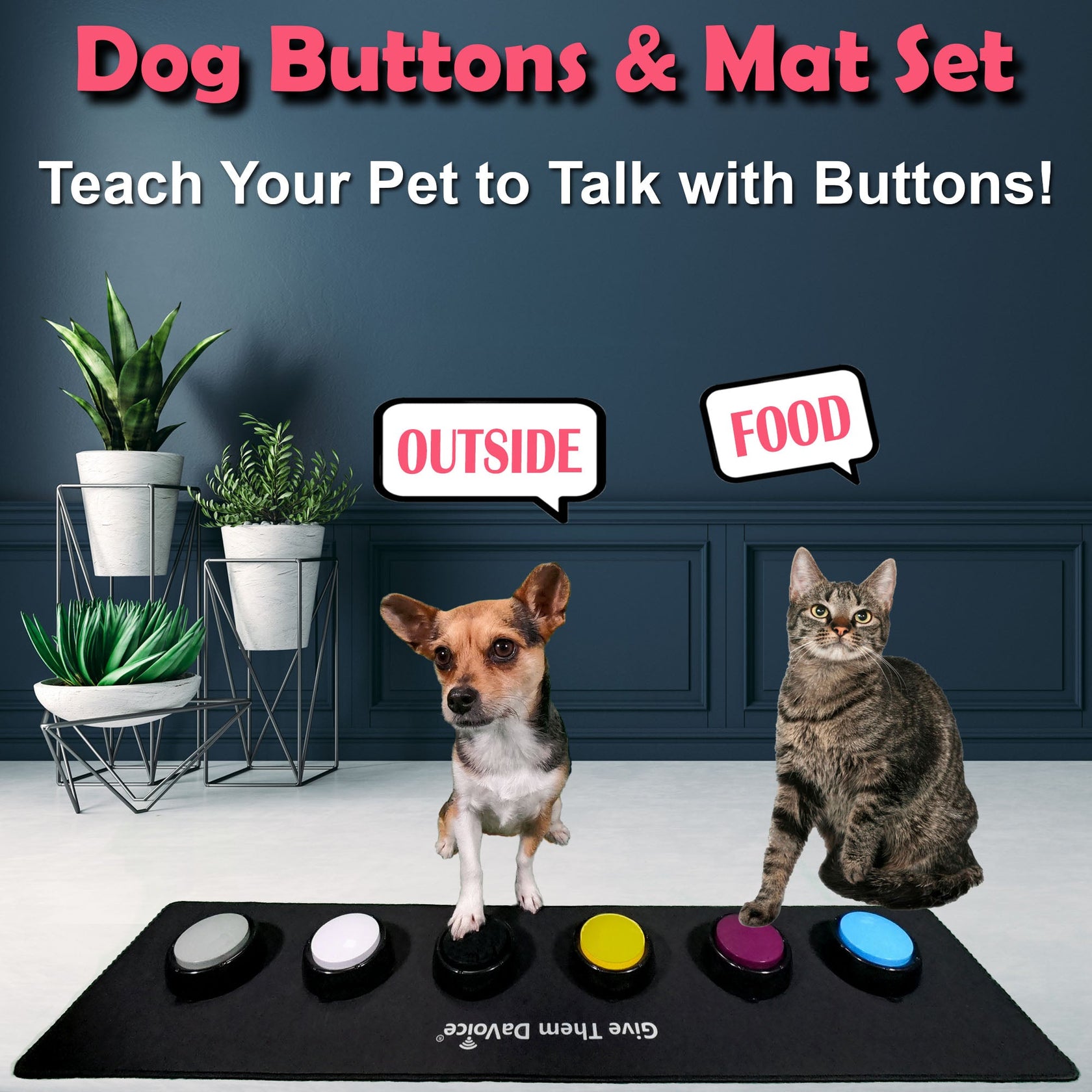 Dog Buttons for Communication, Dog Talking Button Set Dogs Pets Cats