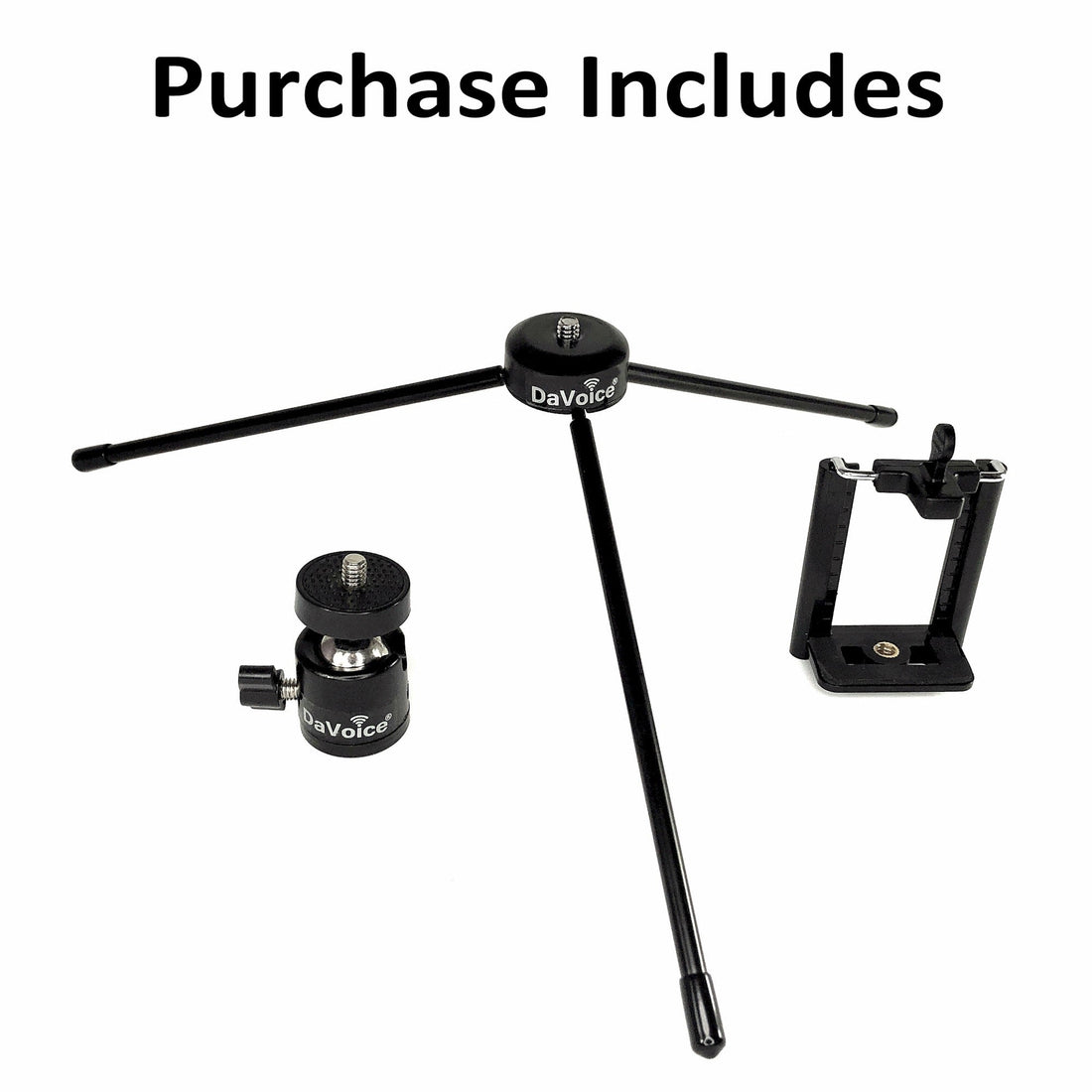 Cell Phone Tripod with Adapter Clip and Mini Ball Head Camera Mount