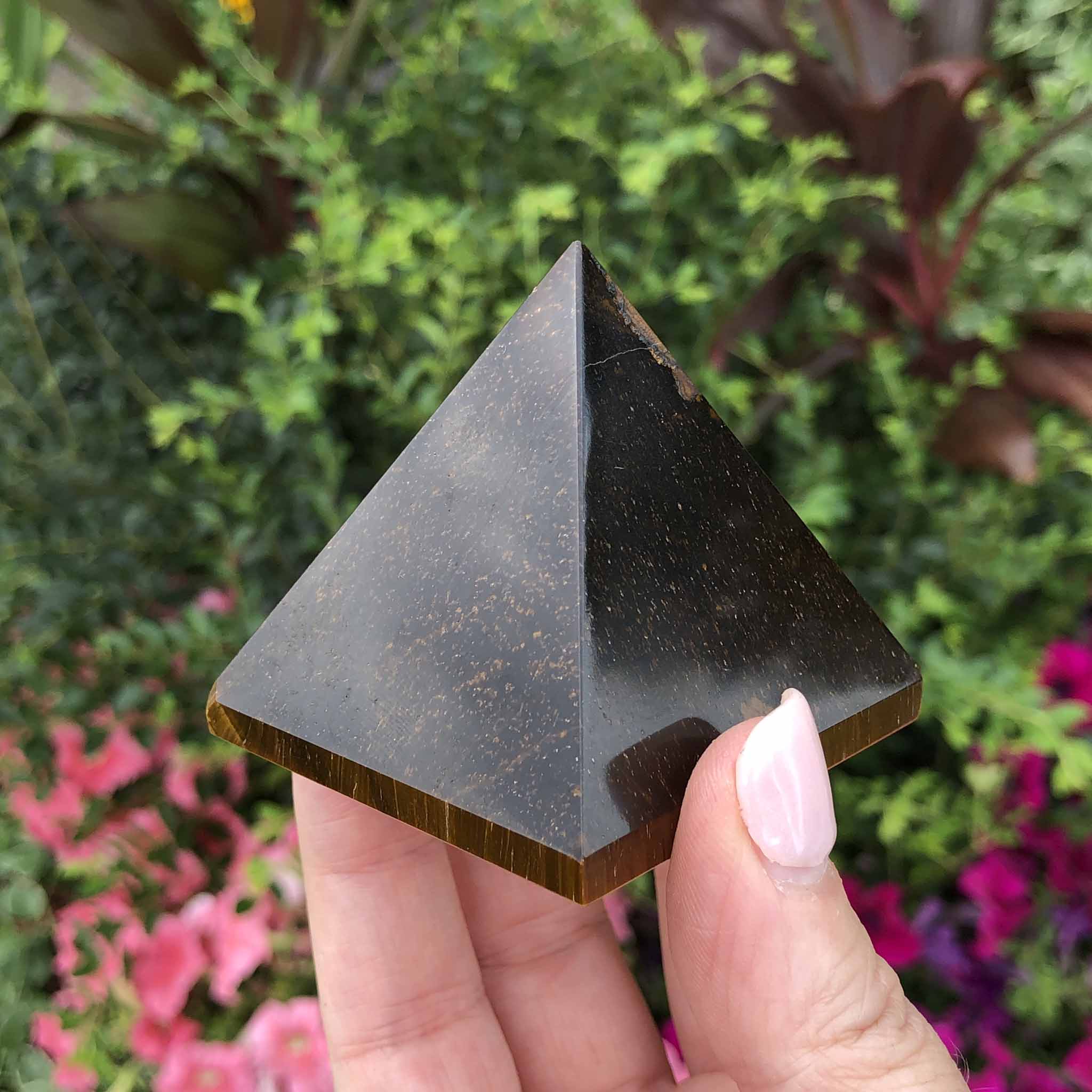 Yellow Tiger Eye Pyramid Solar Plexus Chakra Crystal Pyramid Gemstone