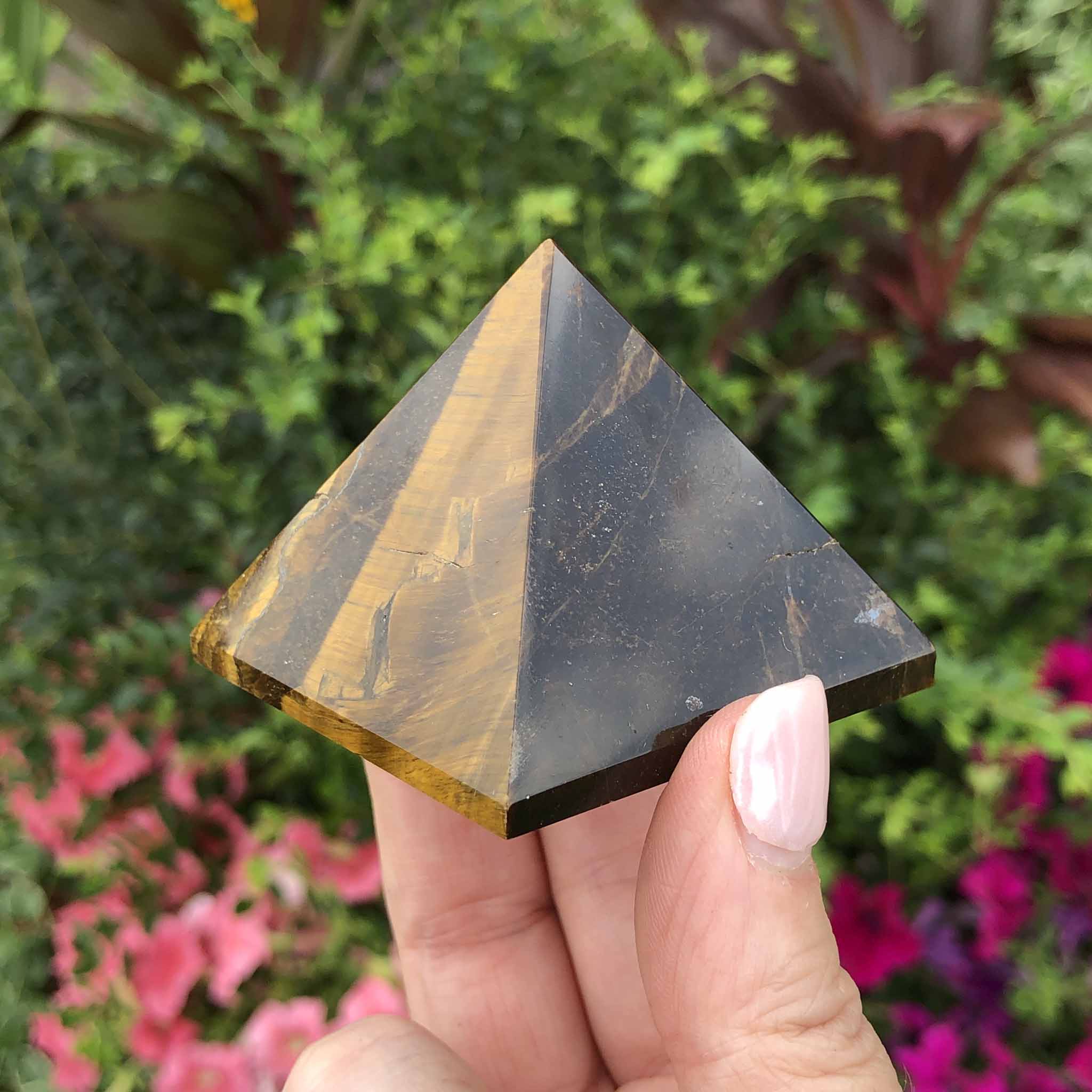 Yellow Tiger Eye Pyramid Solar Plexus Chakra Crystal Pyramid Gemstone